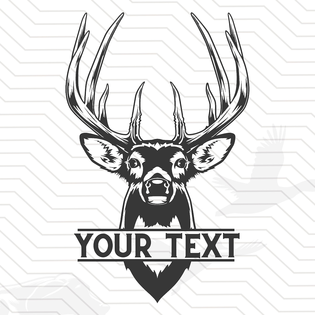 Buck Head Monogram SVG Deer Hunting Svg Deer Split Monogram - Etsy