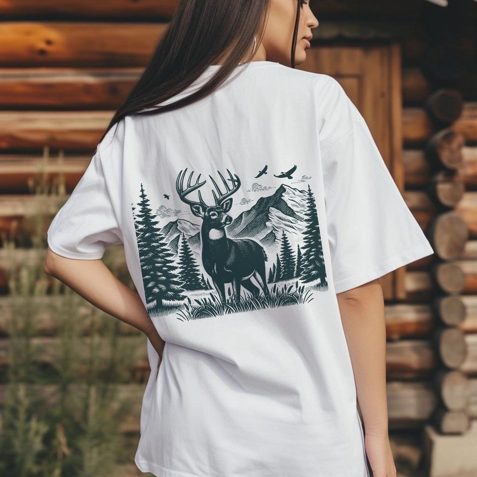 Mountain Deer Svg, Deer Woods Svg, Detailed Deer Svg, Whitetail Deer ...