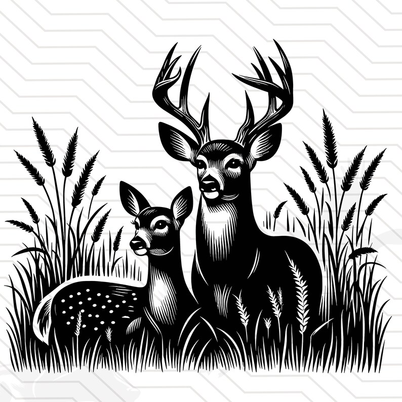 Buck and Doe SVG: Whitetail Deer Hunting Design (digital Download) - Etsy