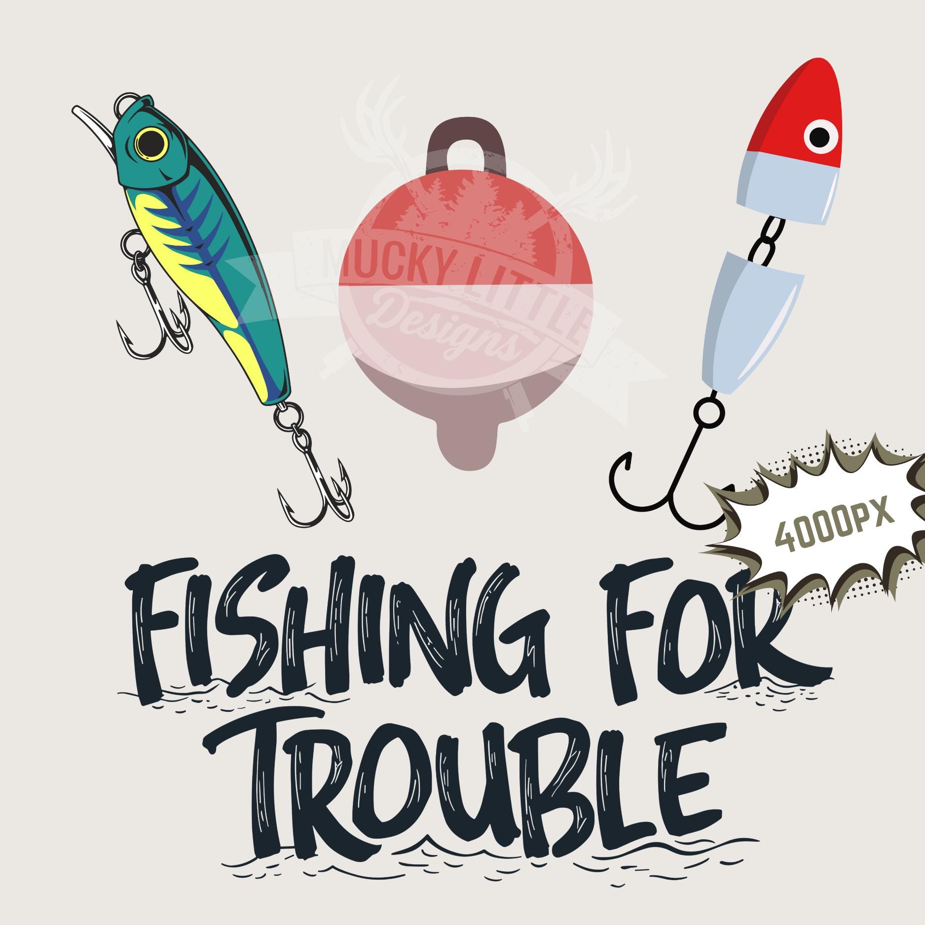 Fishing for Trouble PNG: Boys Fishing Sublimation (digital Download) - Etsy