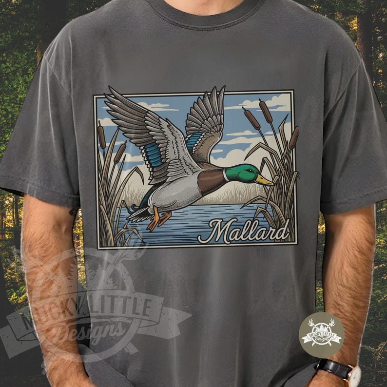 Flying Mallard Duck PNG: Duck Hunting Sublimation Print (digital ...