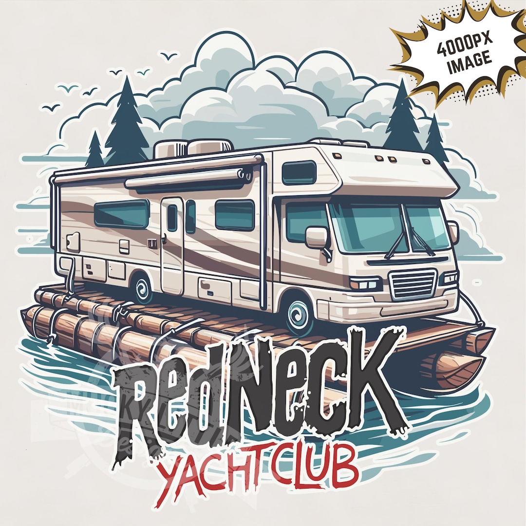 Redneck Yacht Club Png, Funny Lake Shirt Png, Summer Sublimation Design ...