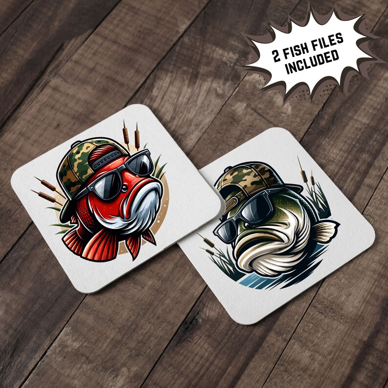 Funny Drum & Bass Fishing PNG: Fish With Backward Cap (digital Download ...