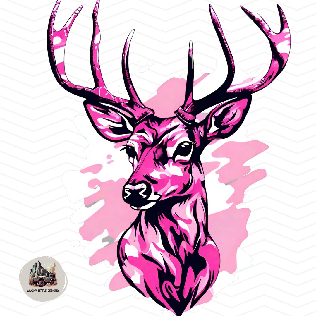 Camo Deer Head Png | Pink Camo Png Lady Hunting Png Deer Hunting ...