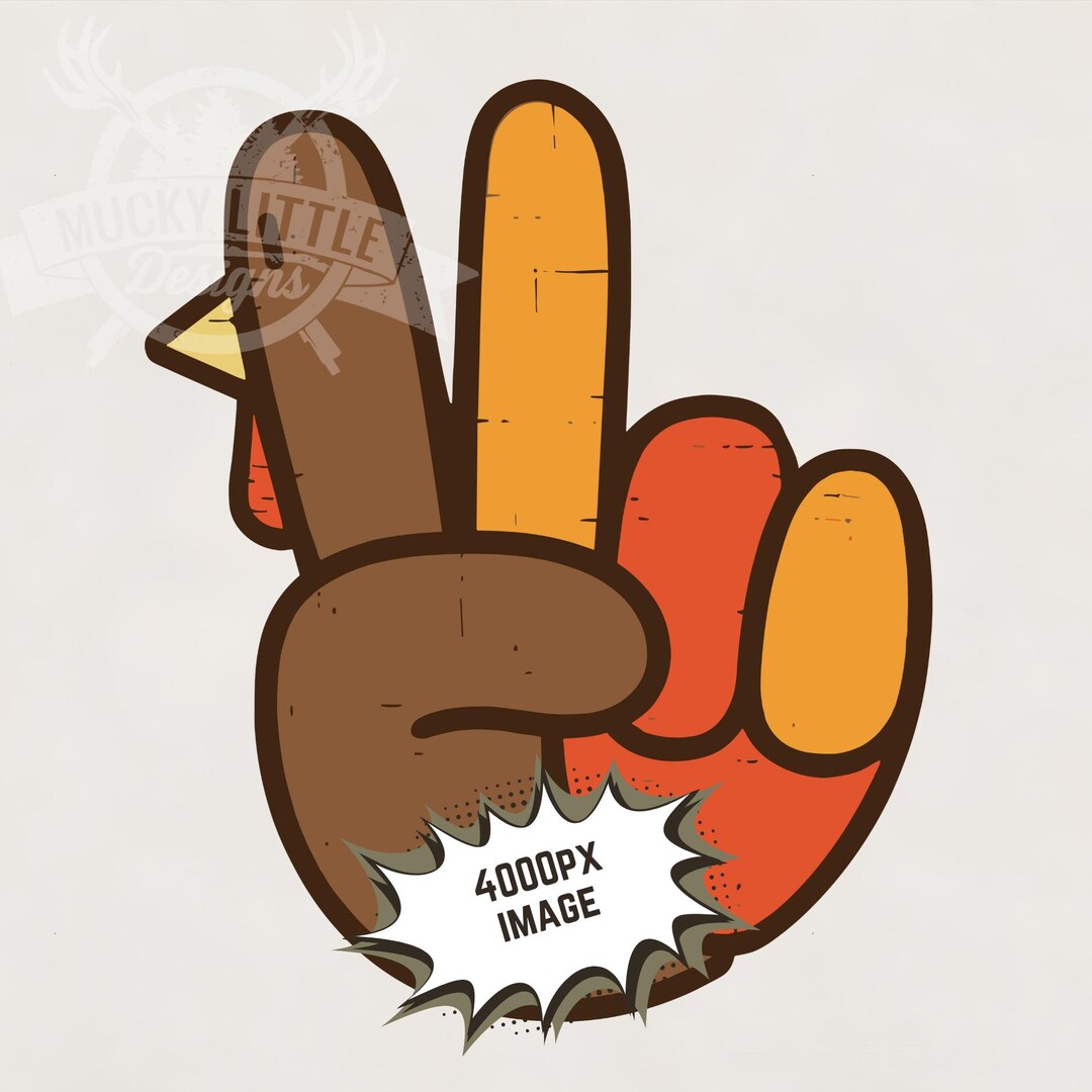 Peace Sign Turkey Png Turkey Hunting Retro Turkey Hunt Sublimation ...