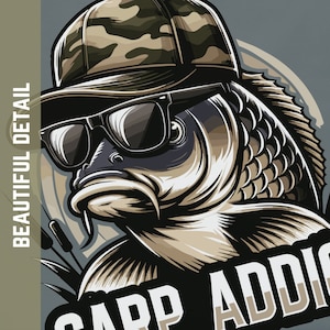 Carp Addict Png | Funny Carp Fishing Sublimation Design | Common Carp ...