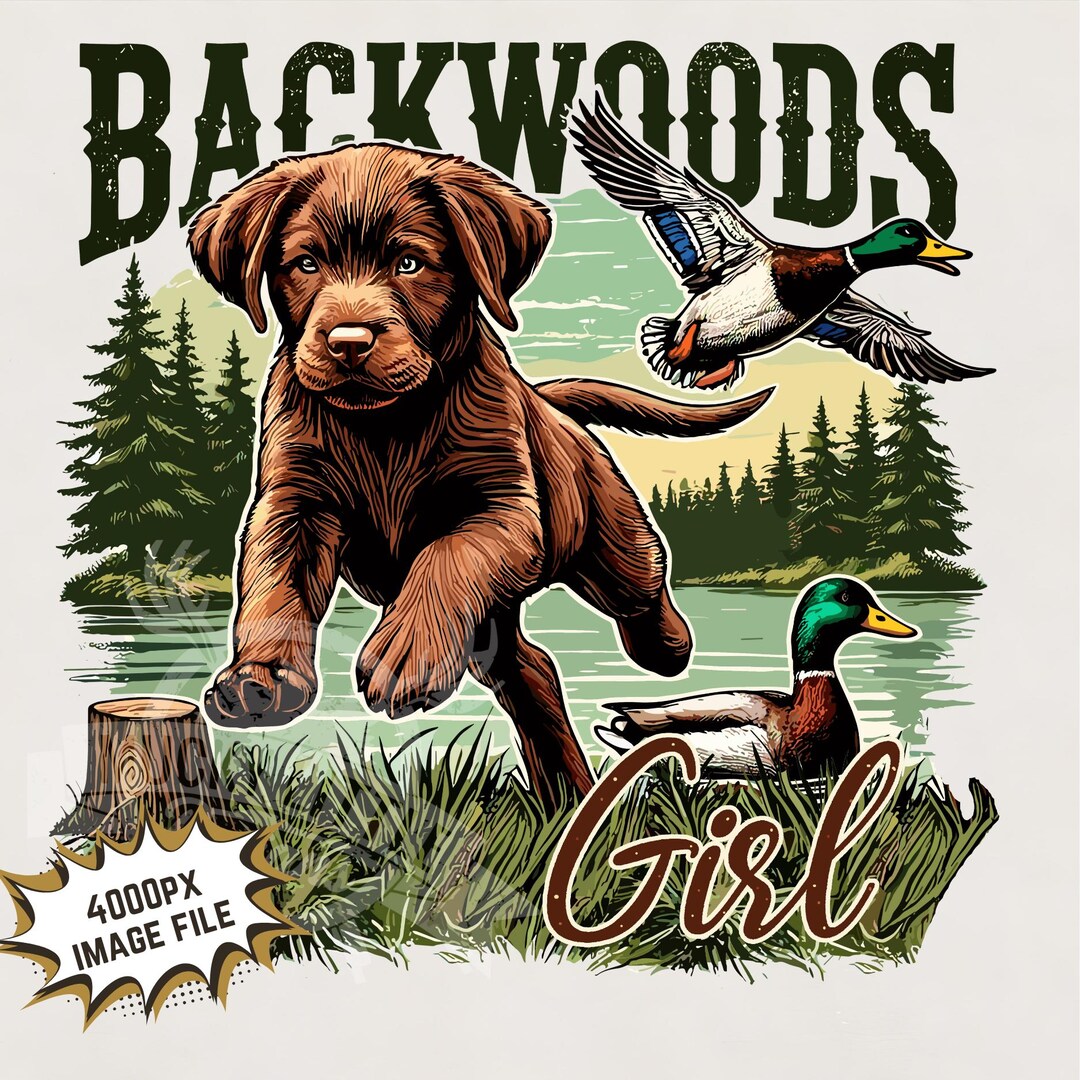 Backwoods Girl Png | Brown Labrador Hunting Dog Png Womens Hunting ...