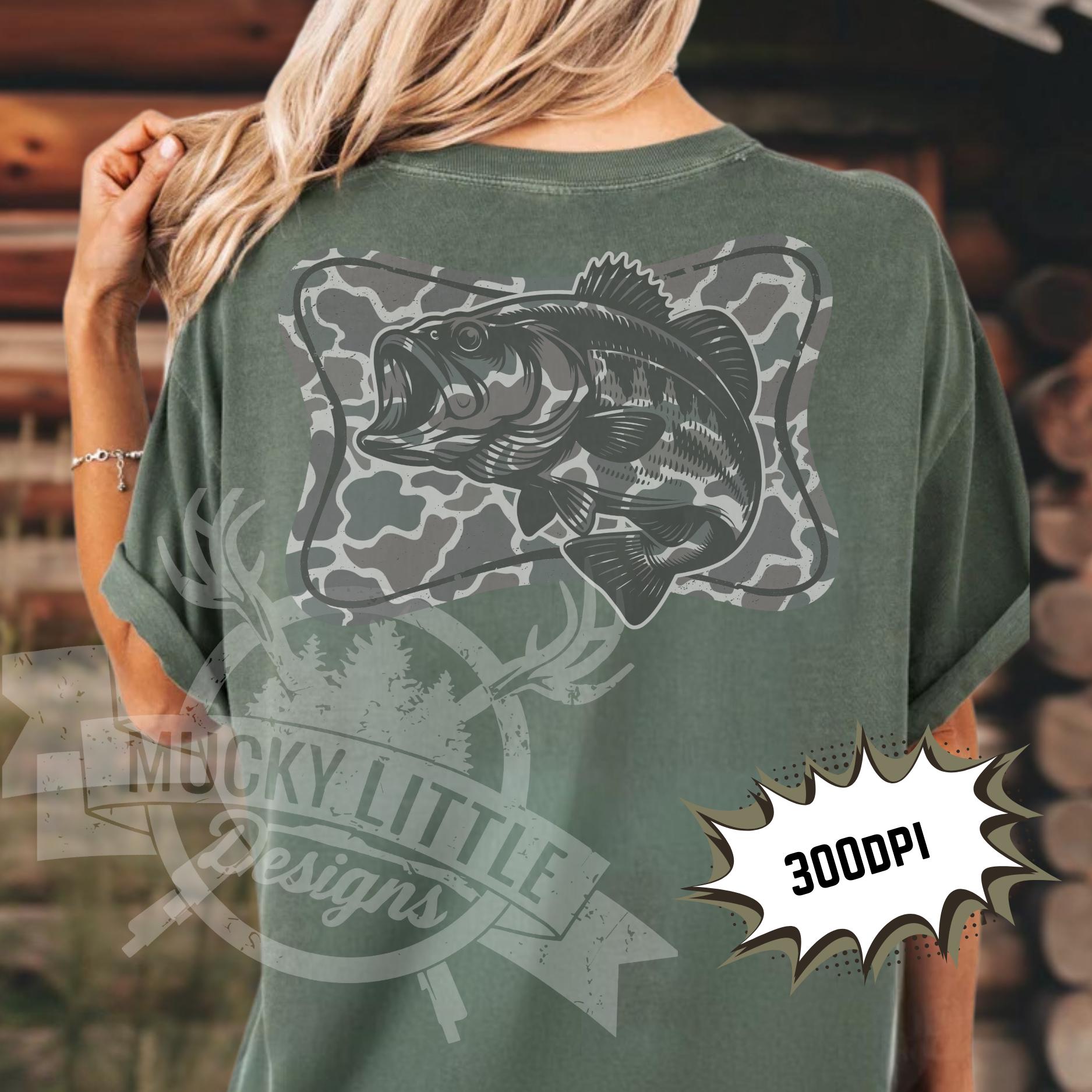 Camo Bass Fishing PNG: Transparent Background Image (digital Download ...