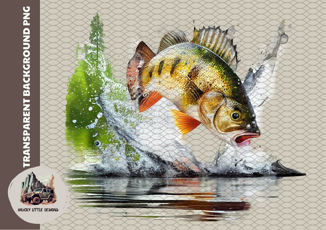 Fishing Png Jumping PERCH Fish Png Sublimation Design - Etsy