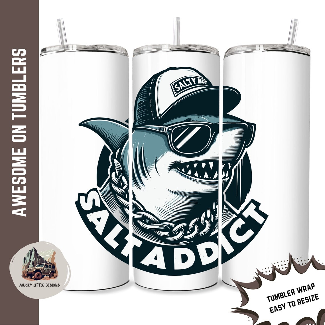 Cartoon Shark PNG | Salty Boy Design (instant Download) - Etsy