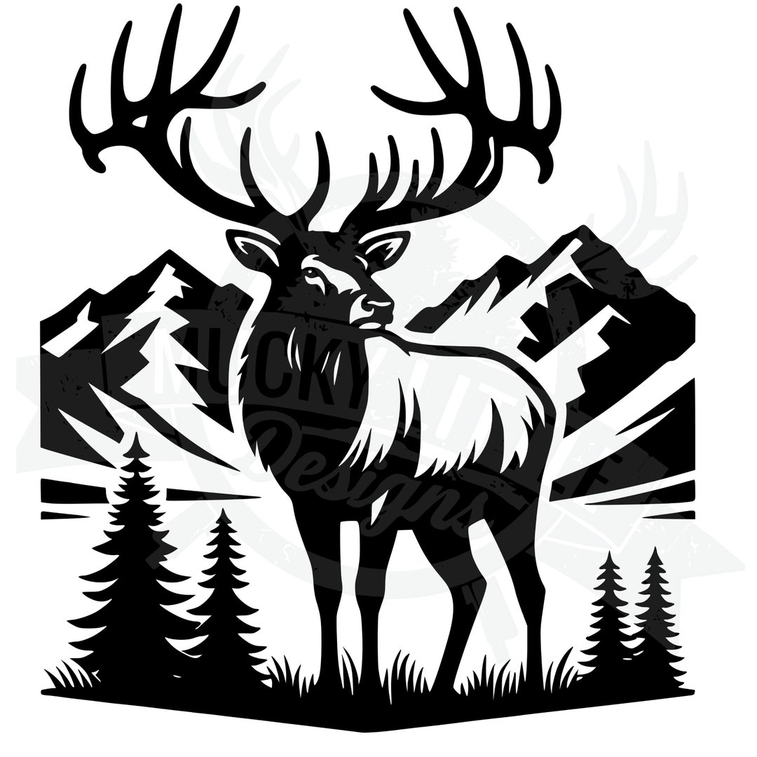Detailed Bull Elk Svg, Elk Hunting SVG, Elk Laser Cut File Download ...