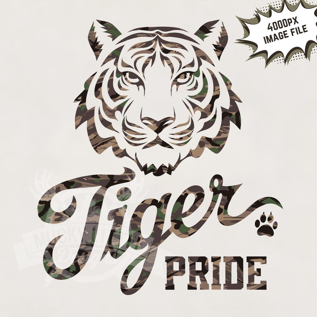 Tiger Pride Png | Tigers Mascot Logo Tigers T-shirt Sublimation Digital File Download L Camo ...