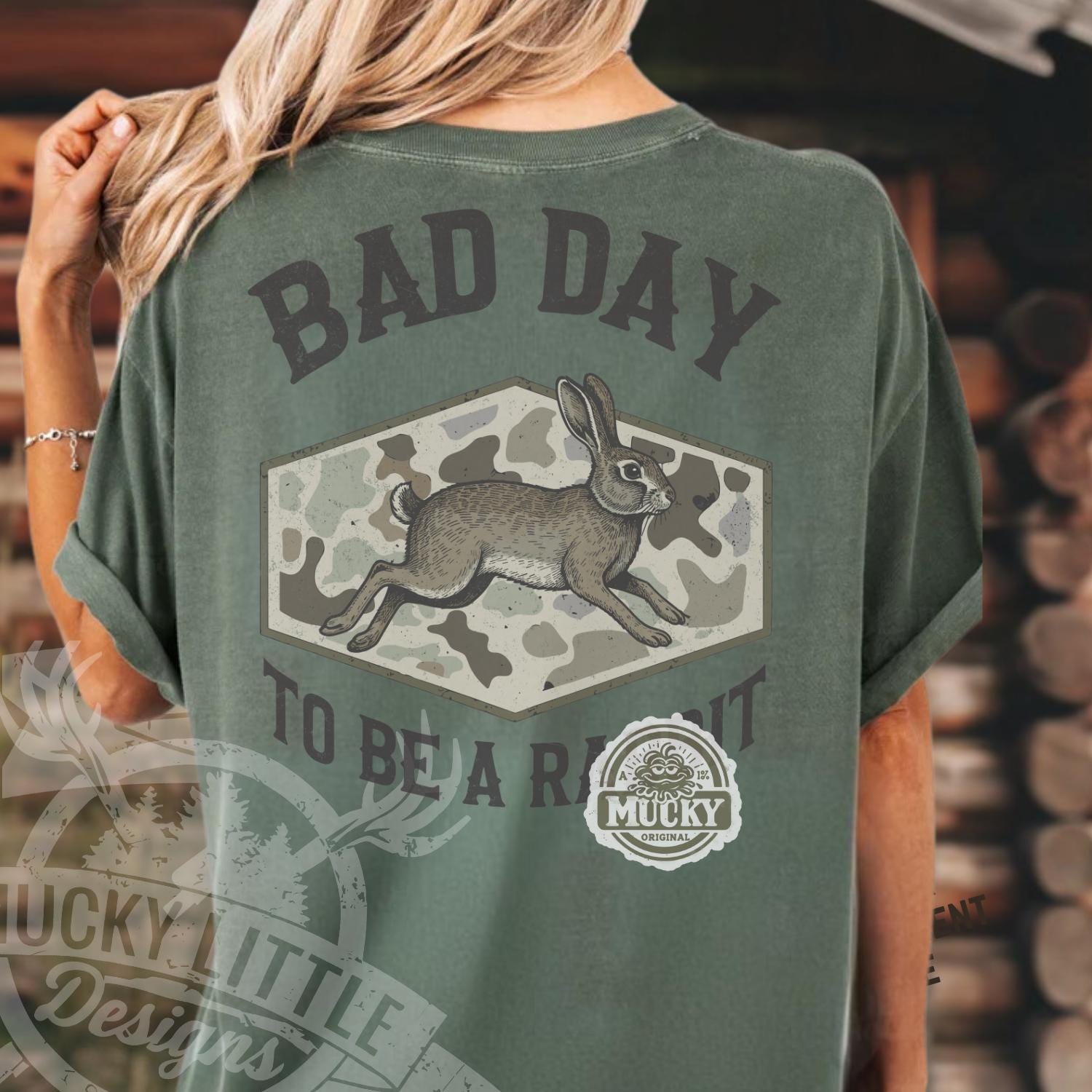 Camo Rabbit Hunting PNG: Bad Day to Be Hunting, Vintage Style Digital ...