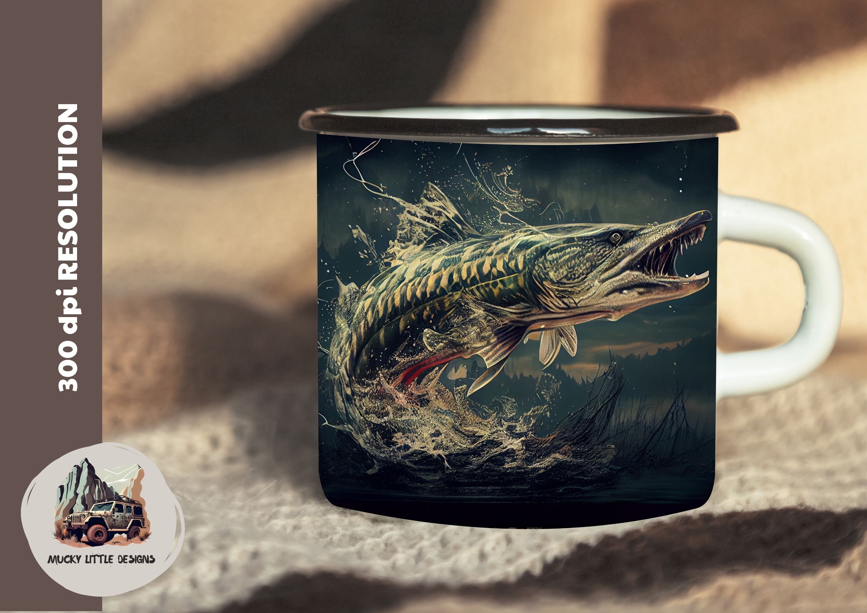 Muskie Fishing Sublimation Tumbler Design Download PNG - Etsy