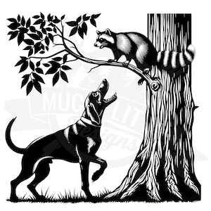 Racoon Hunting Svg Keep Em Treed Svg Hunting Dog Svg Gun Dog Cricut Cut ...
