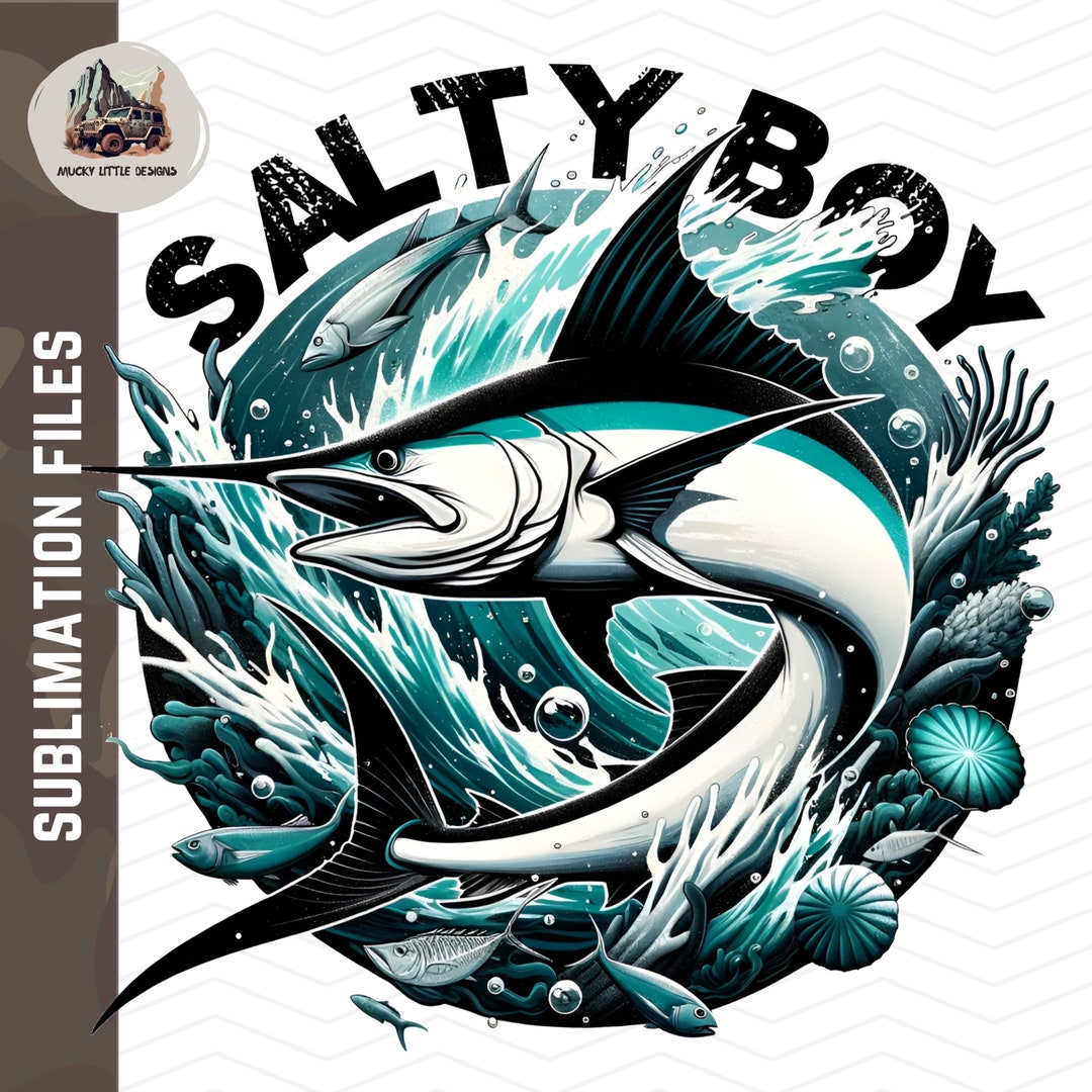 Salty Boy PNG Swordfish Png Sword Fishing Sublimation Design - Etsy ...