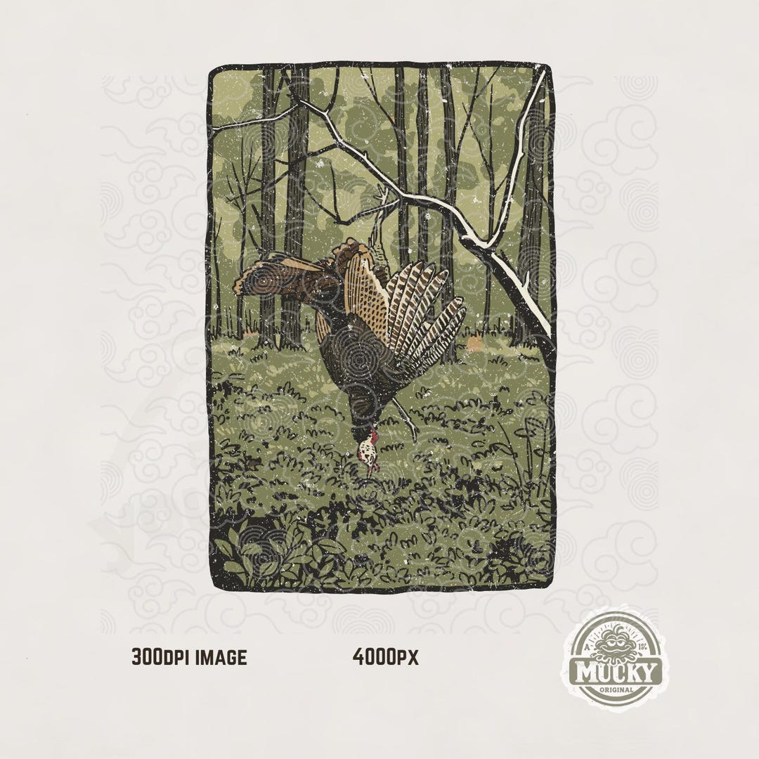 Hanging Turkey PNG: Wild Turkey Hunting Sublimation Image File (digital ...