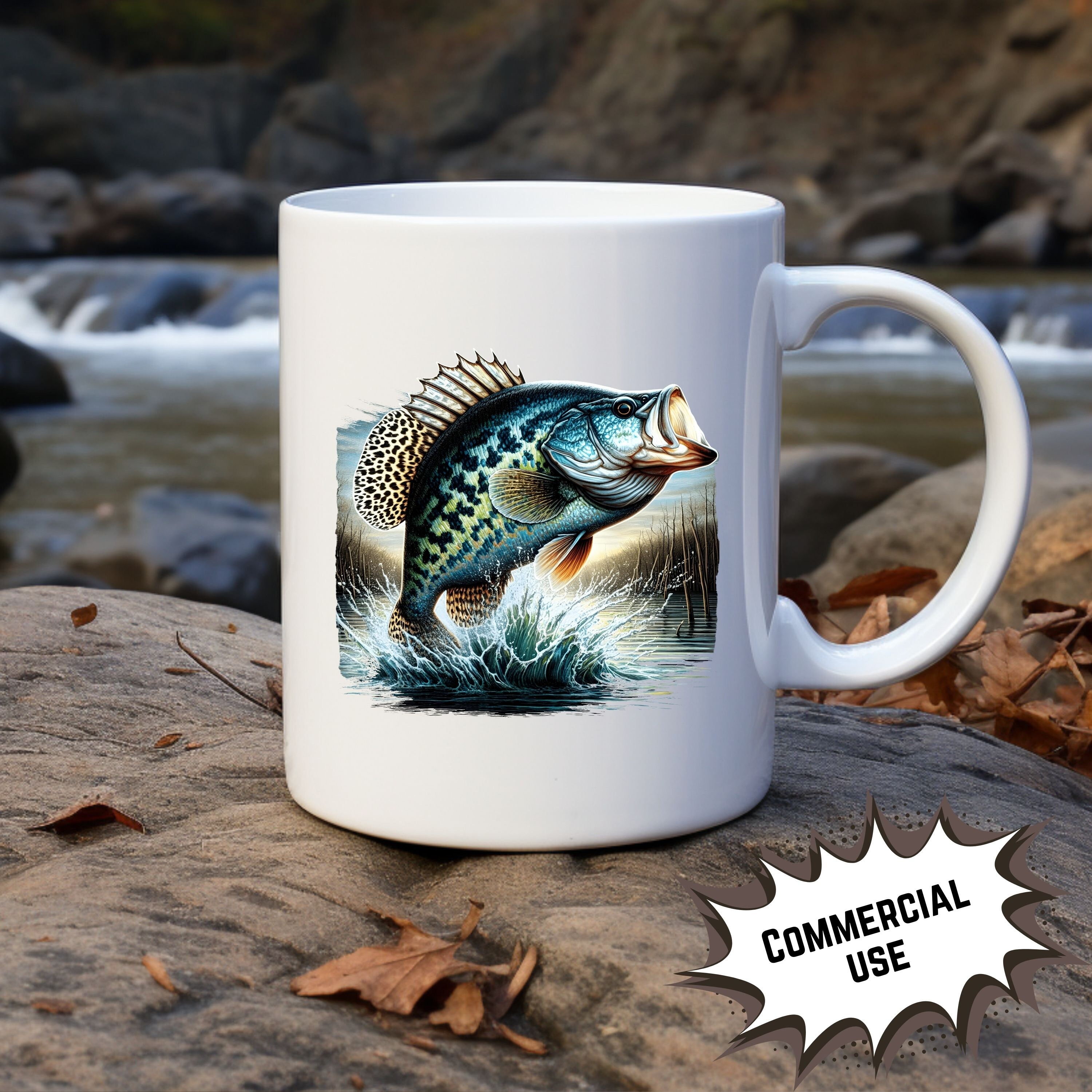 Crappie Fishing Jump PNG: Fisherman Tumbler Sublimation Design (digital ...