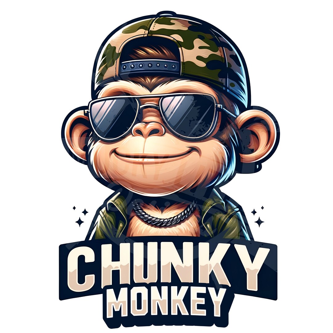 Chunky Monkey PNG | Boy Sublimation Png | Kid Cute Shirt Design PNG | Funny Kid Design | Monkey ...