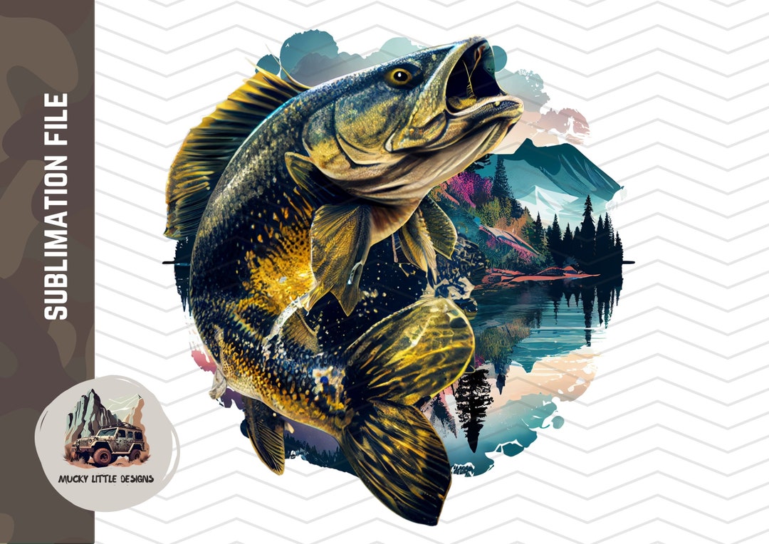 Walleye Fishing Png Jumping Walleye Sublimation Design Transparent ...