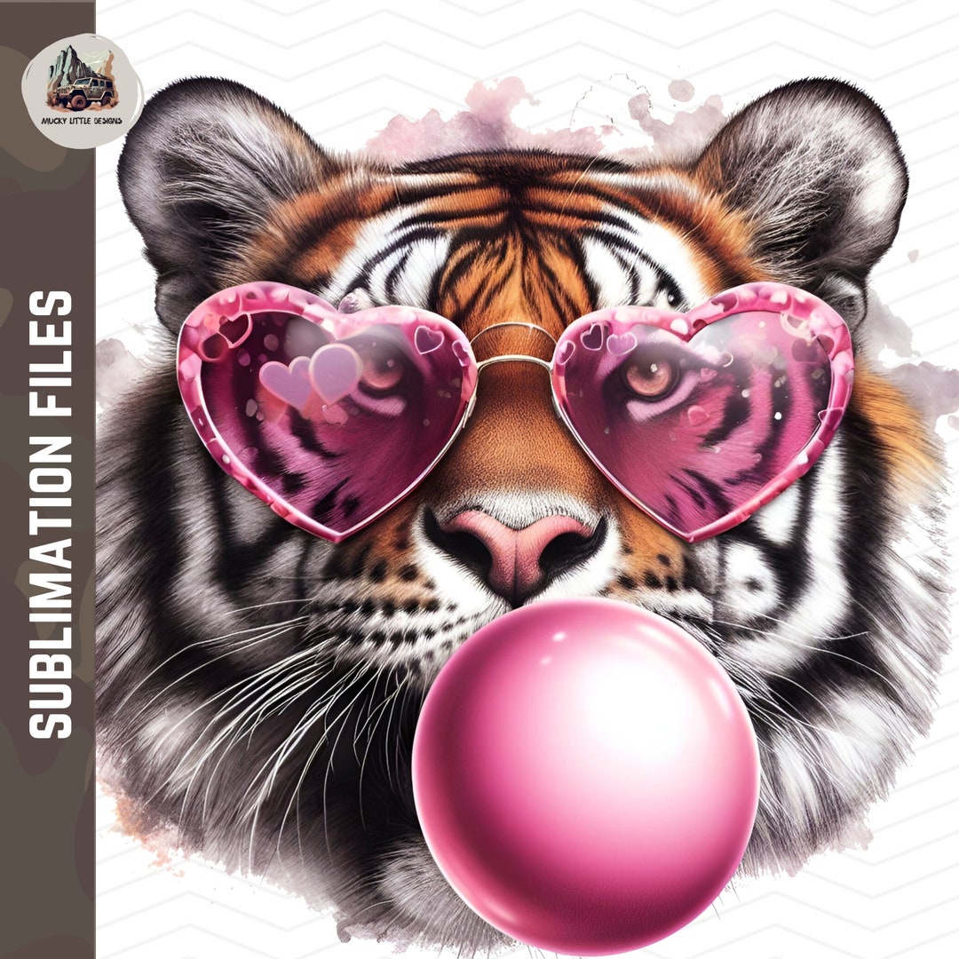 Tigers N' Bubbles Watercolor Tiger PNG T-shirt Sublimation Digital File ...