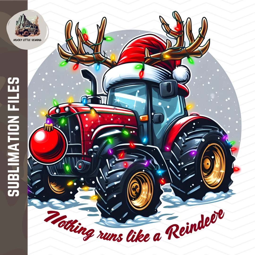 Tractor de Navidad PNG / Nada funciona como un reno png / linda cita ...