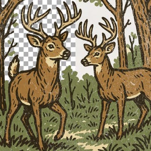 White Tailed Deer Png, Whitetail Deer Illustration, Big Buck Digital ...