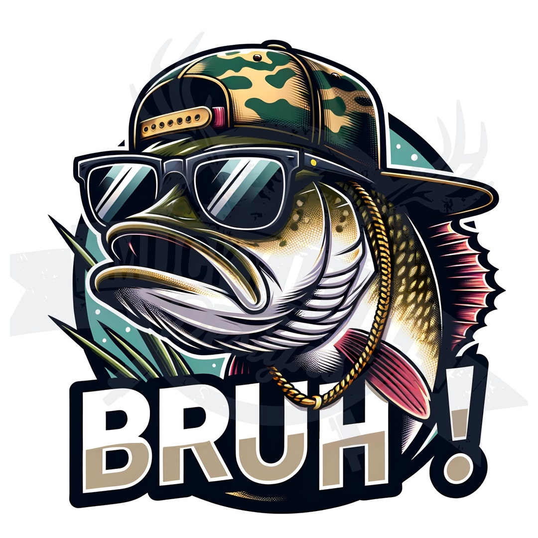 Walleye Fishing PNG Sublimation | Fish in Backward Cap PNG | Funny ...
