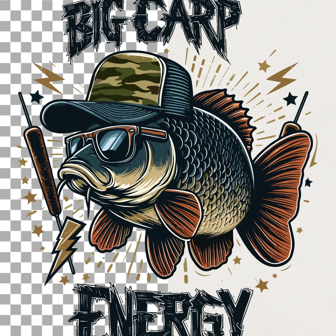 Funny Carp Fishing PNG: Big Carp Energy Design (digital Download) - Etsy
