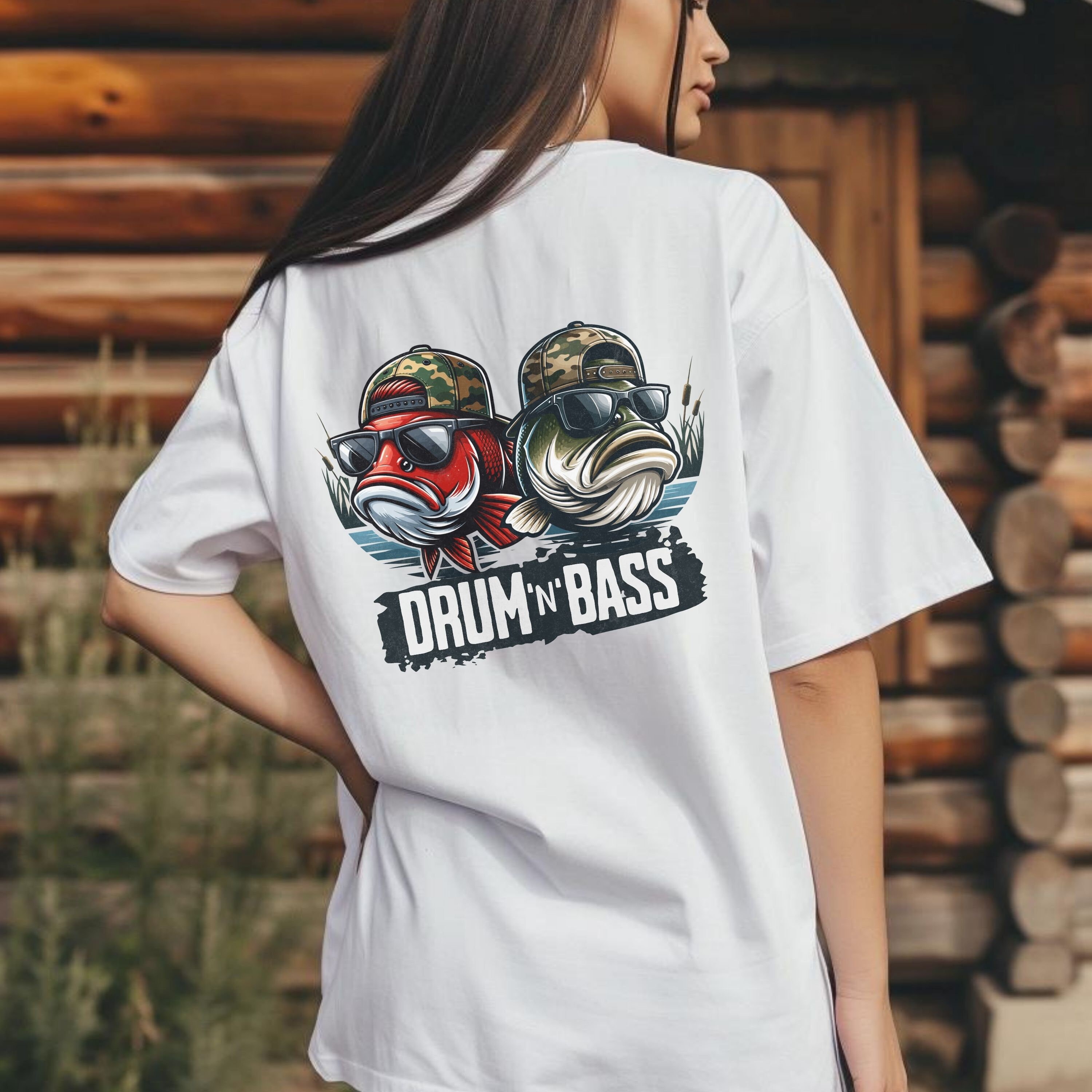Funny Drum & Bass Fishing PNG: Fish With Backward Cap (digital Download ...