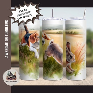 Beagle Hunting Hare Watercolor PNG - Sublimation Design (digital ...