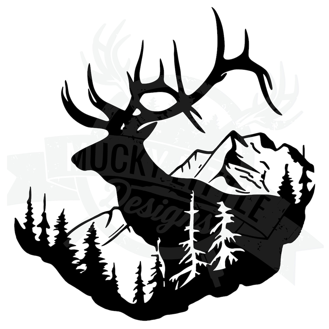 Elk Mountain Silhouette SVG: Hunting Design (digital Download) - Etsy