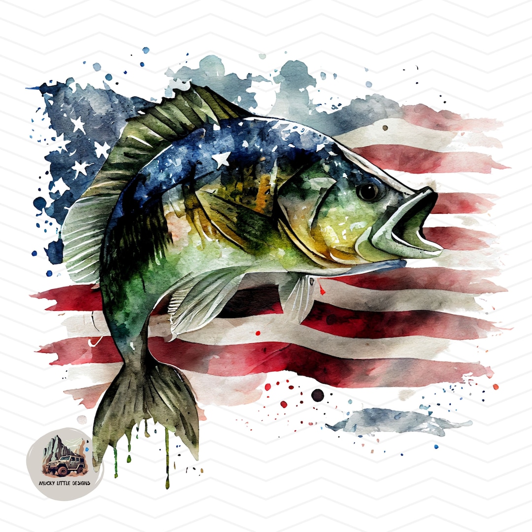 USA Flag Bass Fishing Png, Bass Fishing Tumbler Wrap Bass Fishing ...