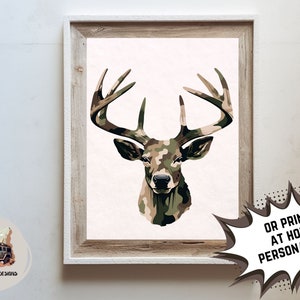 Camo Deer Head Png | Deer Hunting Sublimation Design | Buck Head Png ...