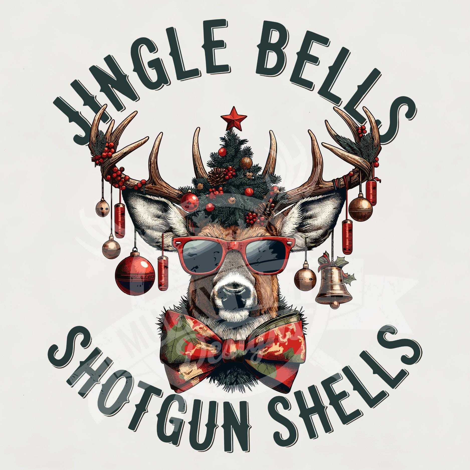 Jingle Bells Shotgun Shells PNG Christmas Deer Hunt Hunting Apparel ...
