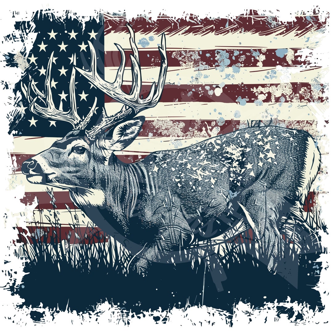 American Flag Deer Png Buck Usa Flag Png Whitetail Deer Flag Png Buck ...
