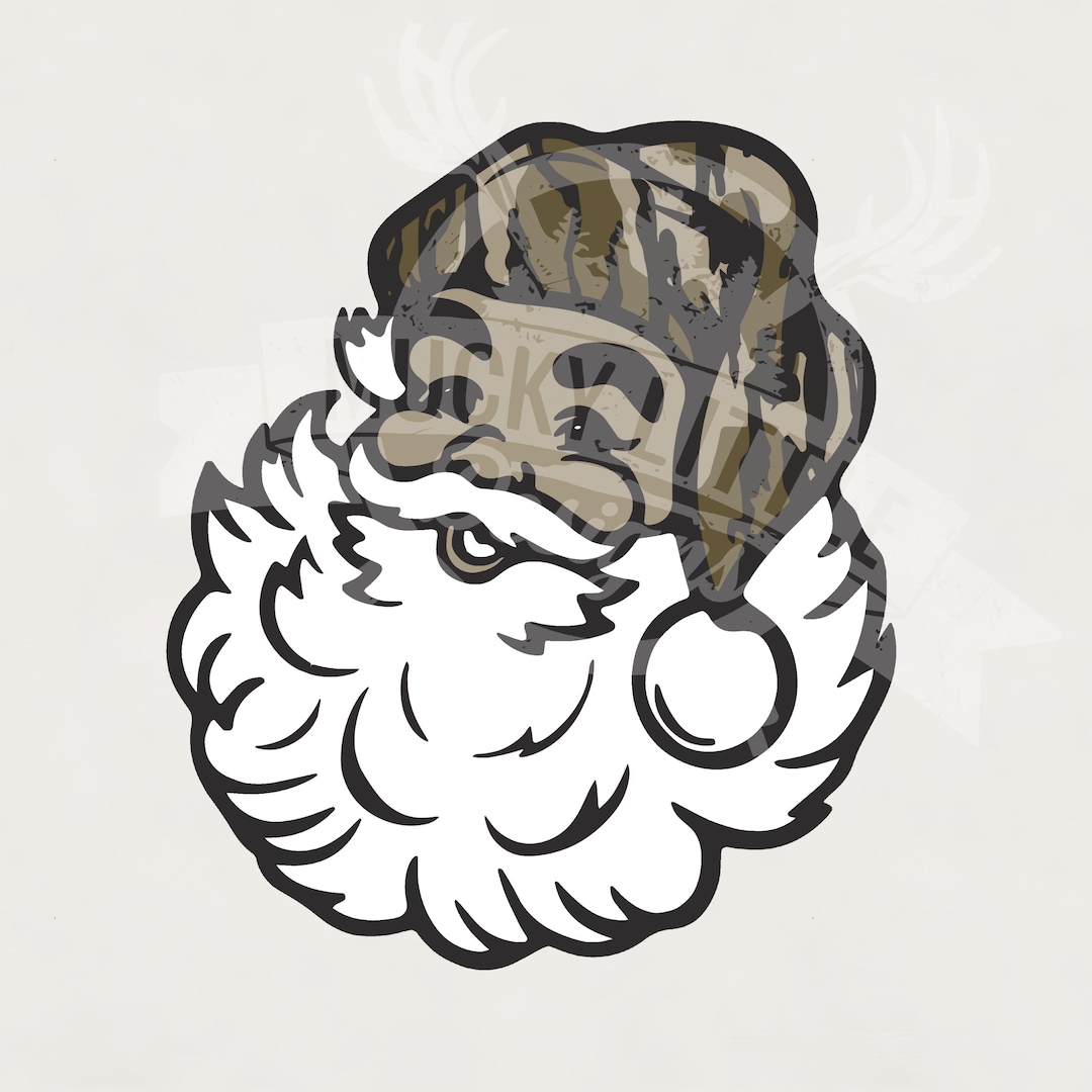 Retro Camo Santa Png Hunting Santa Png Christmas Camouflage Hunting ...