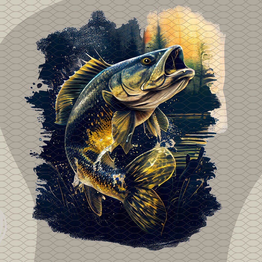 Walleye Png Fishing Png Jumping Walleye Sublimation Design Transparent ...