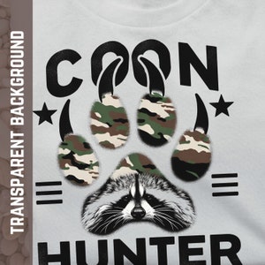 Raccoon Hunter PNG Digital Download Hunting Dog Sublimation PNG Raccoon ...