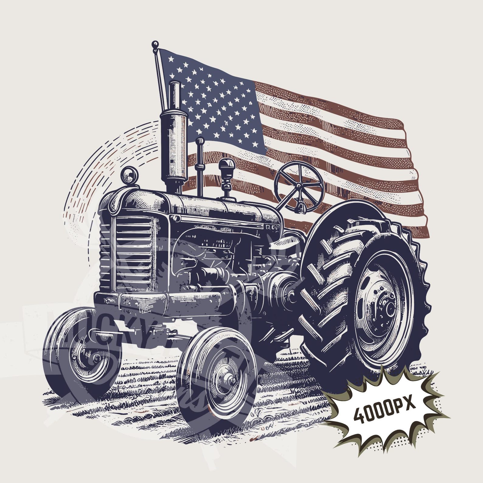 Patriotic Tractor PNG: Vintage Farming Shirt Design (digital Download ...