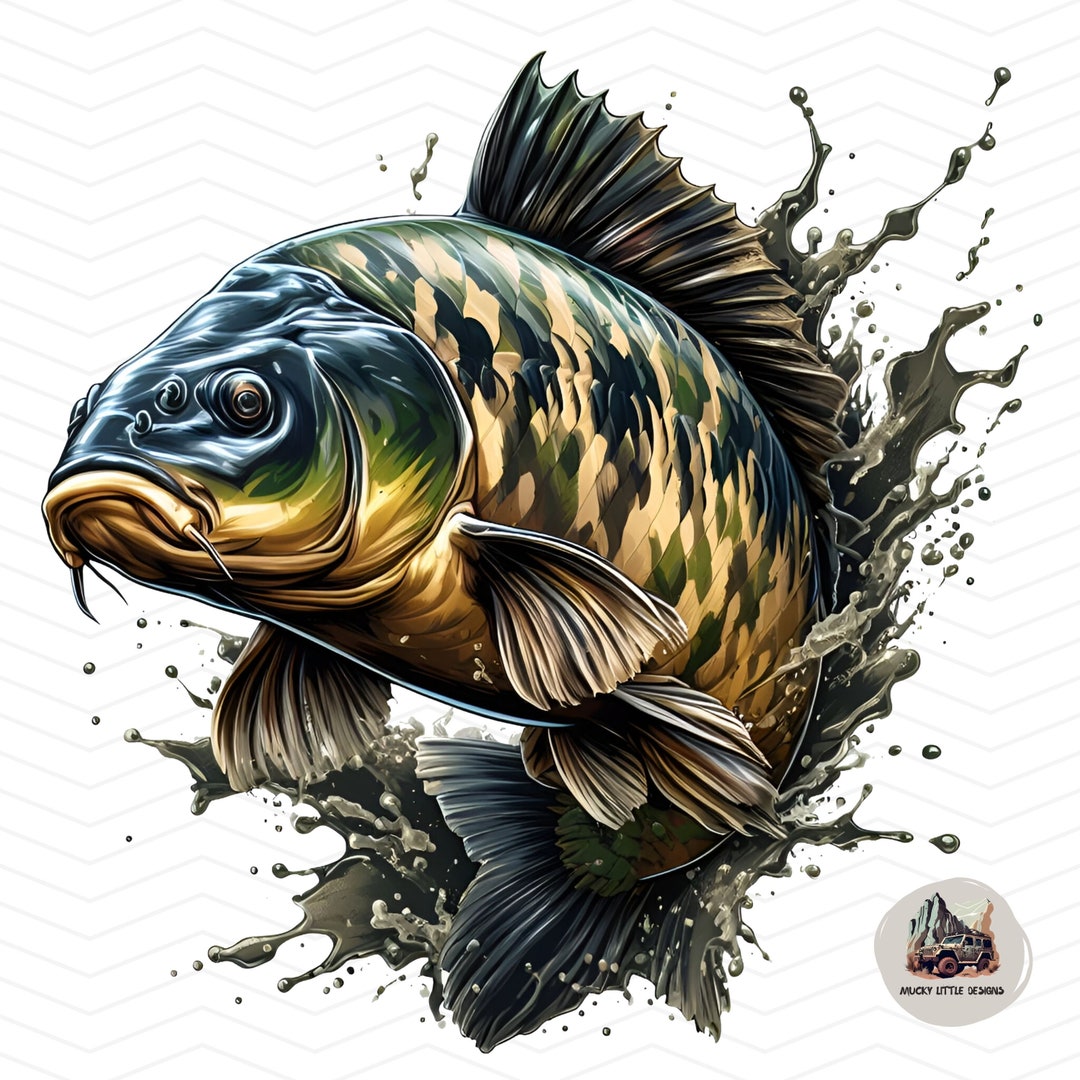 Jumping Carp Png Camo Carp Sublimation Design Transparent Background ...