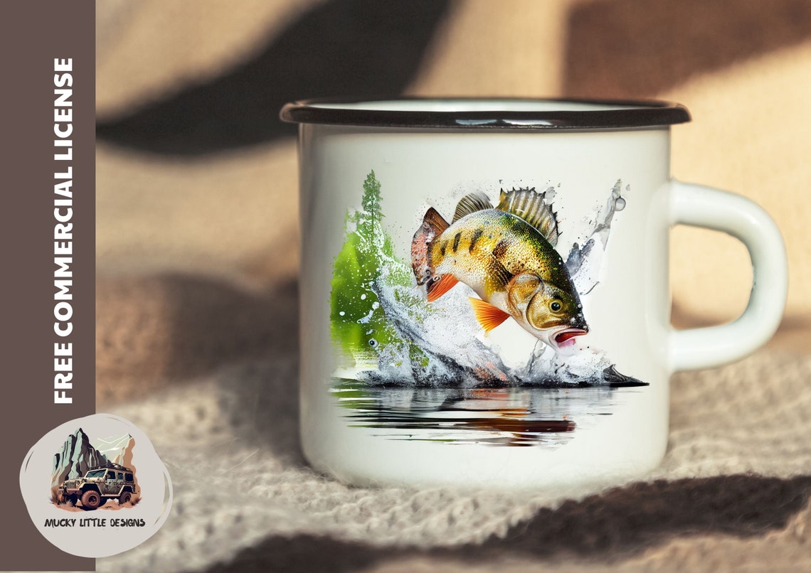 Fishing Png Jumping PERCH Fish Png Sublimation Design - Etsy