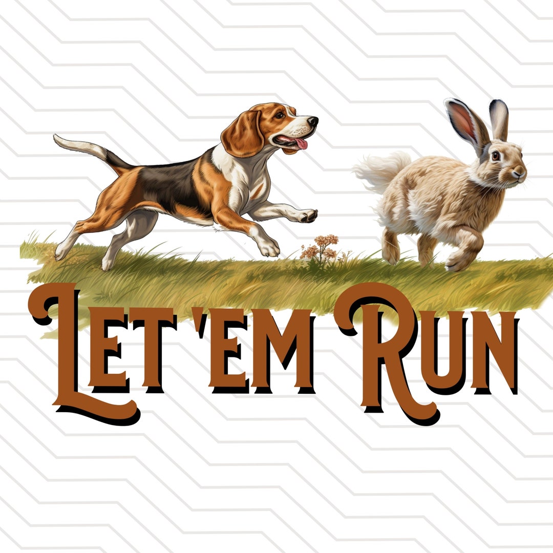 Beagle Hunting Hare PNG: Game Dog Sublimation Design (digital Download ...