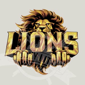Lion Mascot PNG: Claws Crest Logo, T-shirt Sublimation (digital Download) - Etsy