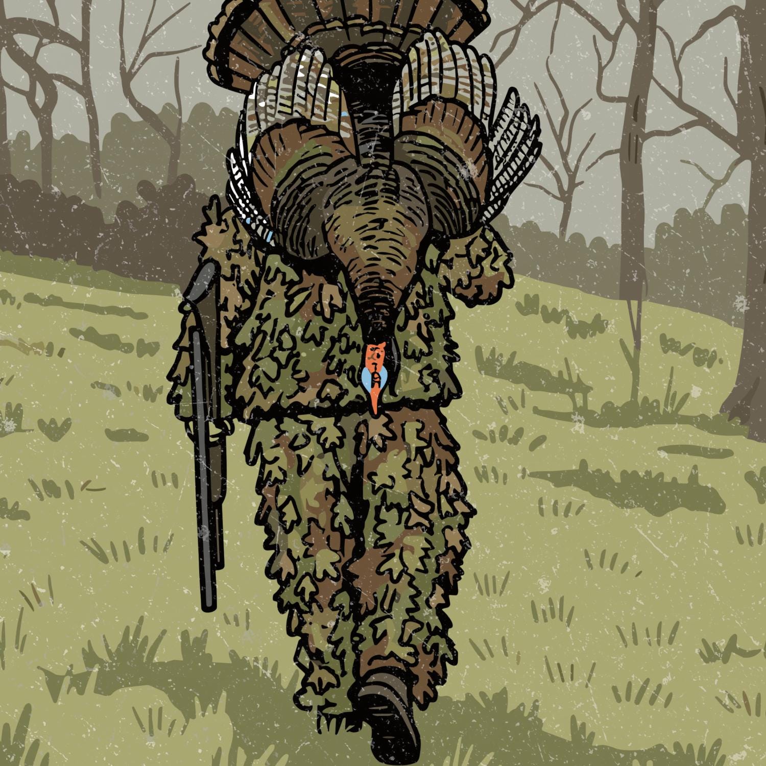 Turkey Hunting PNG: Hunter, Wild Turkey Sublimation Image File (digital ...
