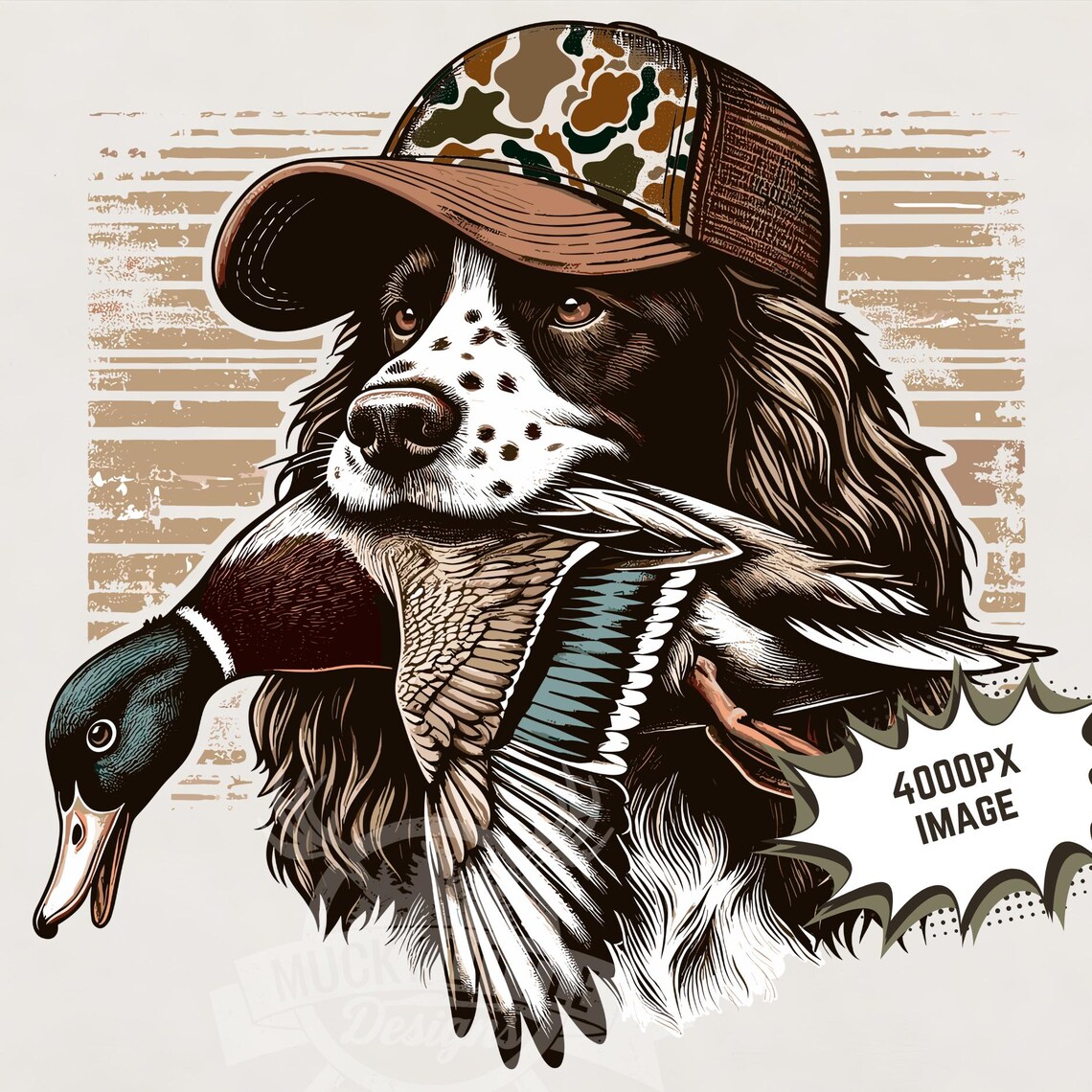 Boykin Spaniel Duck Hunting PNG, Camo Cap Gun Dog (digital Download) - Etsy