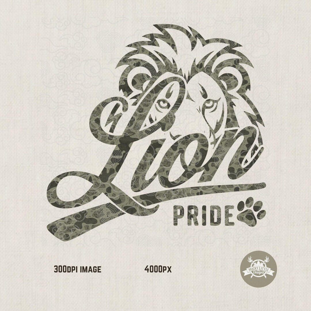 Camo Lions Mascot PNG: Vintage Lions Spirit Shirt (digital Download - Etsy