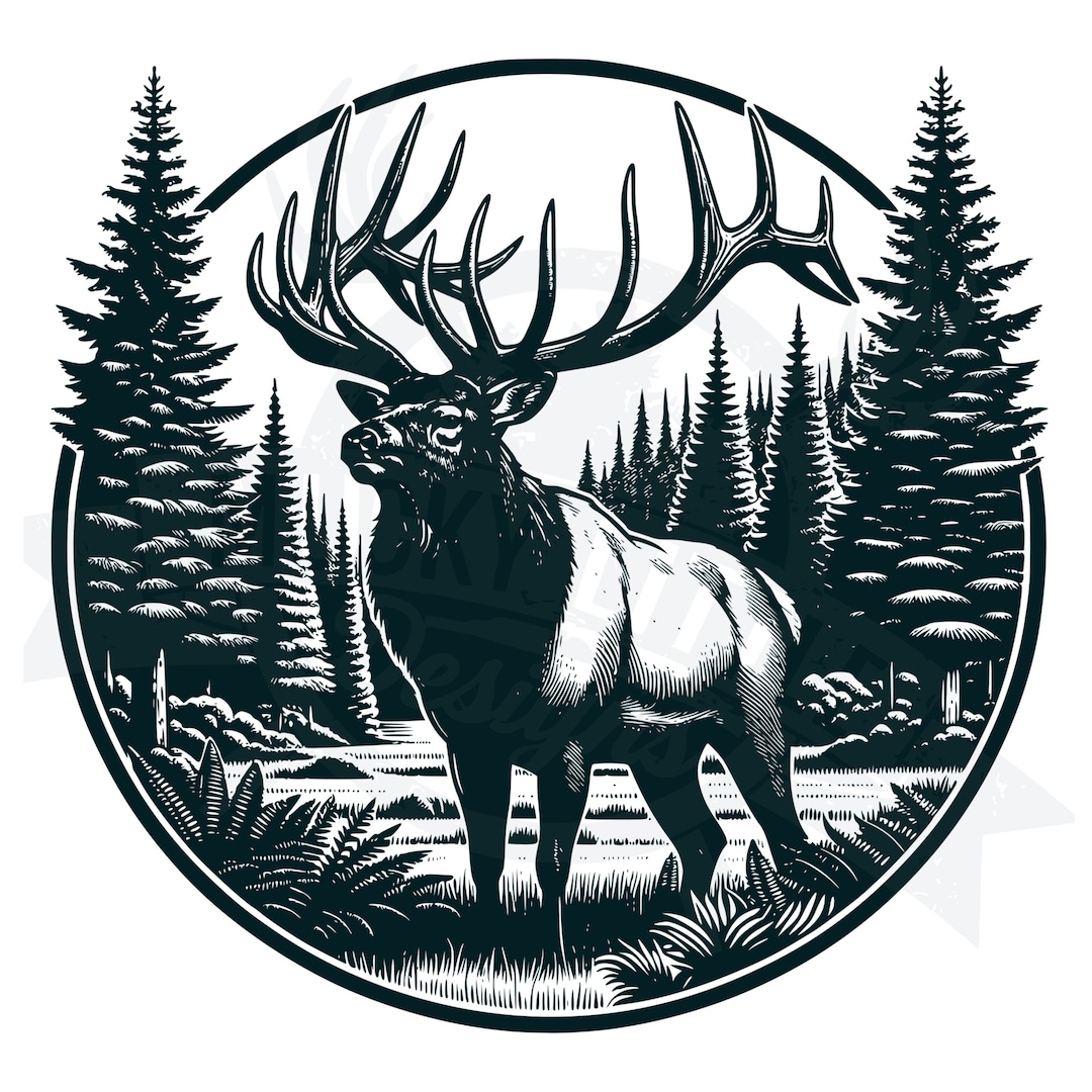 Detailed Bull Elk Svg, Elk Hunting SVG, Elk Laser Cut File Download ...