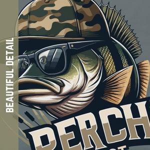 Perch Addict Png Funny Perch Fishing Sublimation Design Digital ...