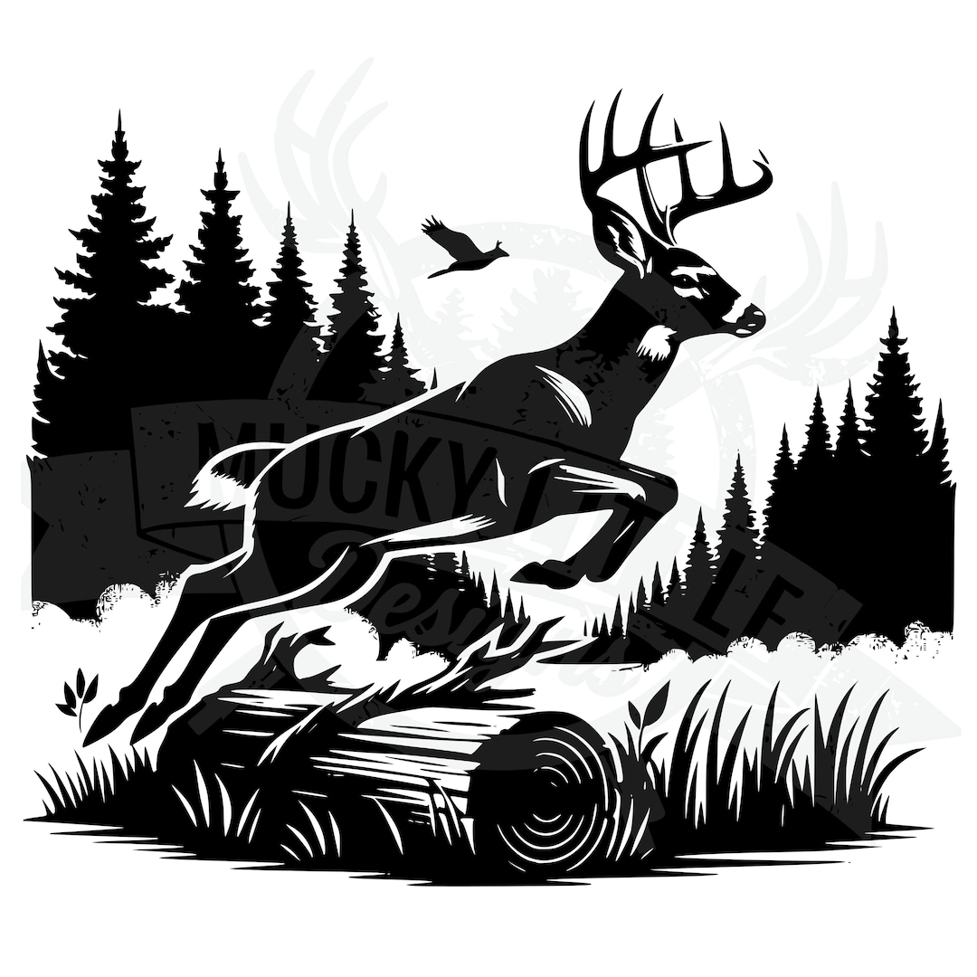 Leaping Deer SVG: Whitetail Buck Hunting Design (digital Download) - Etsy